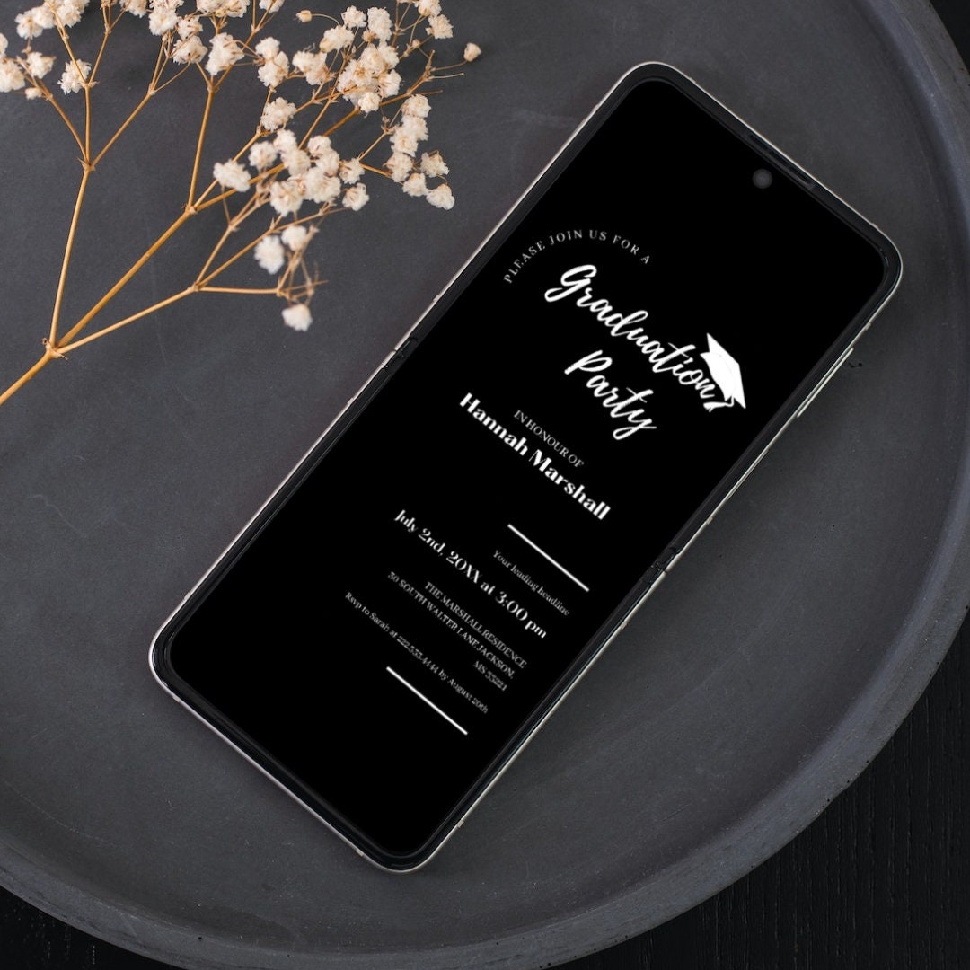 Minimalist Graduation Announcement, Graduation Party Invitation ...