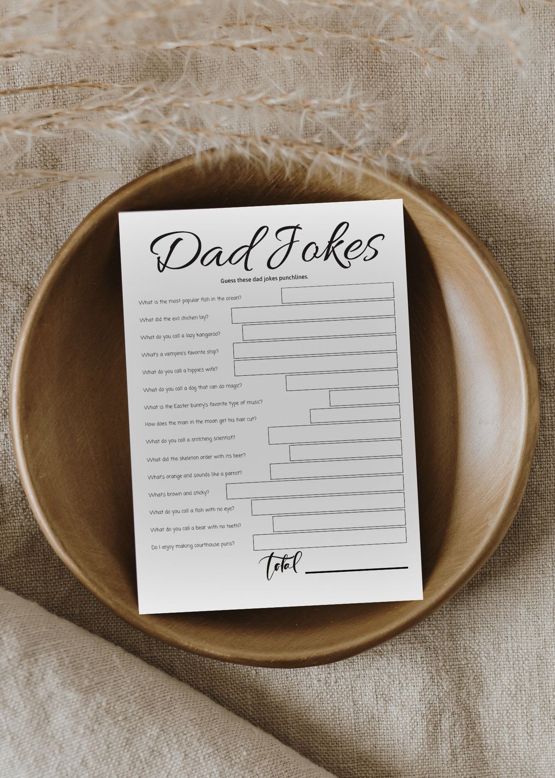 Dad Jokes Baby Shower Game, Dad Jokes Trivia Game Printable, Baby ...