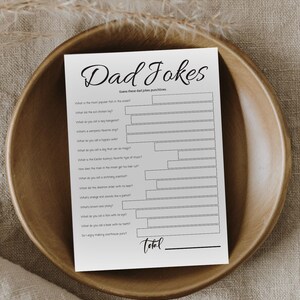 Dad Jokes Baby Shower Game, Dad Jokes Trivia Game Printable, Baby ...