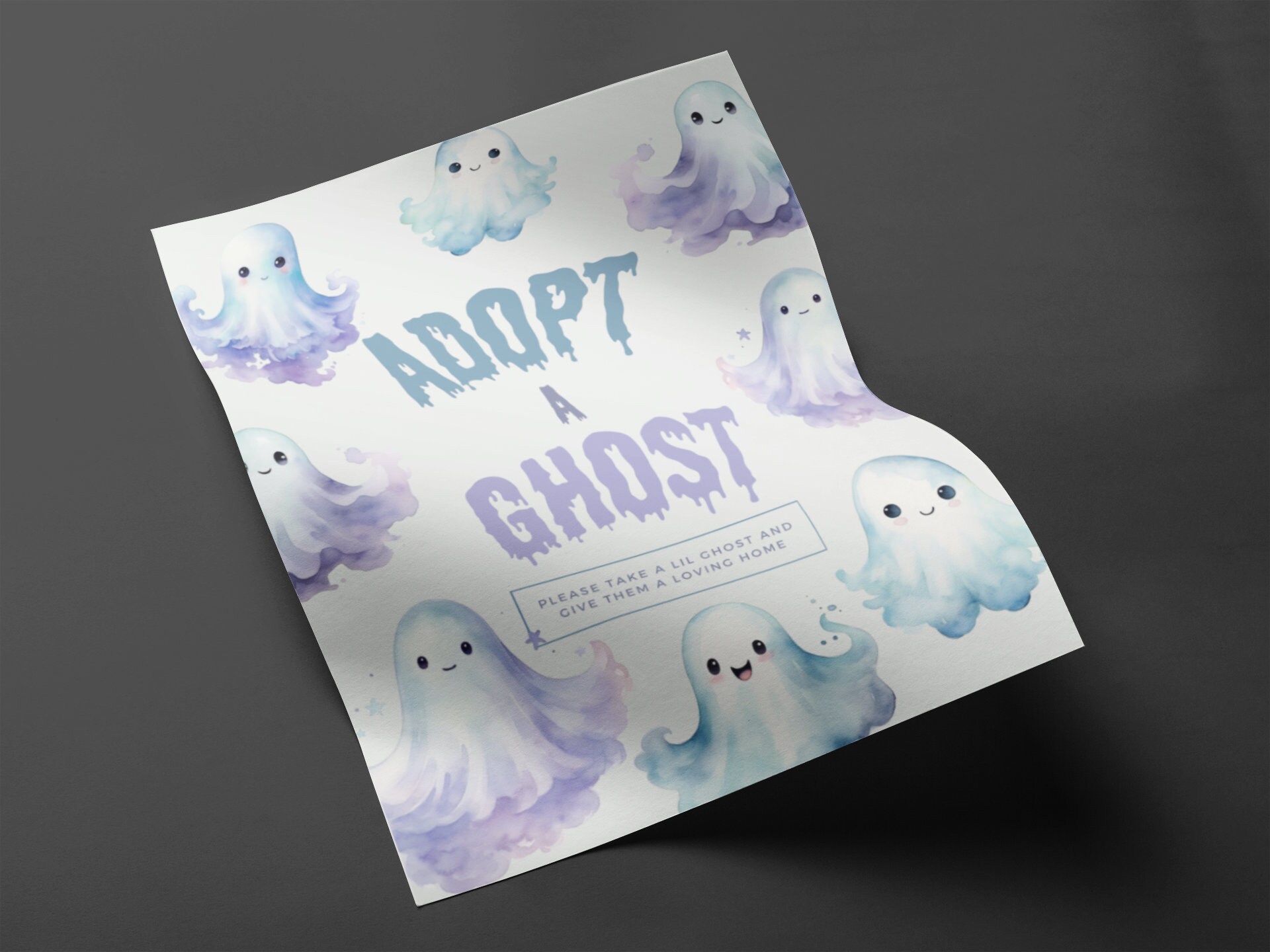 Adopt a Ghost Party Favors Printables, Halloween Ghost Activities ...