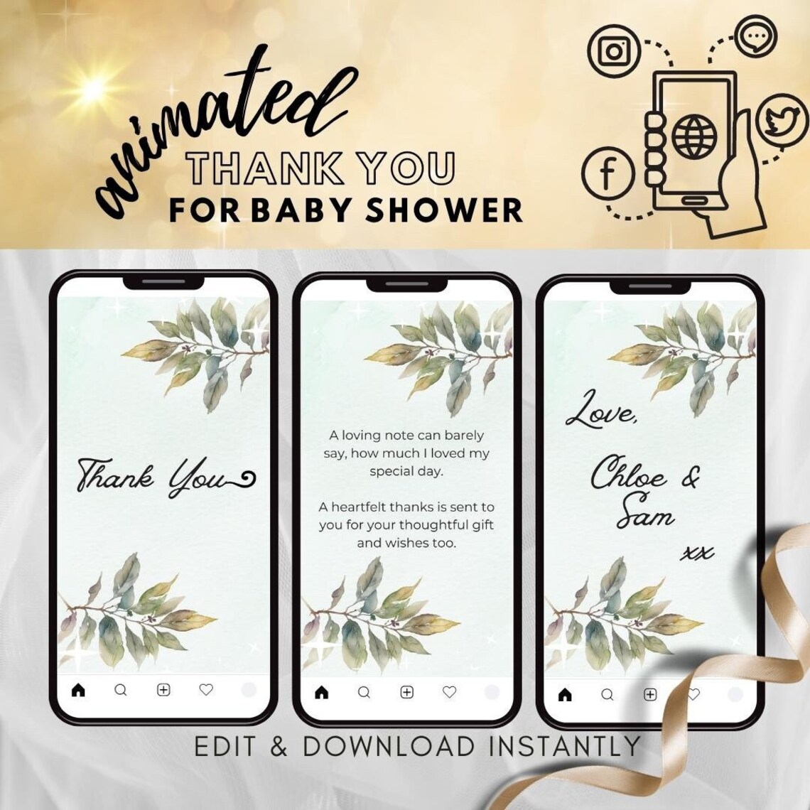 Electronic Thank You for Baby Shower, Animated Thank You Electronic ...