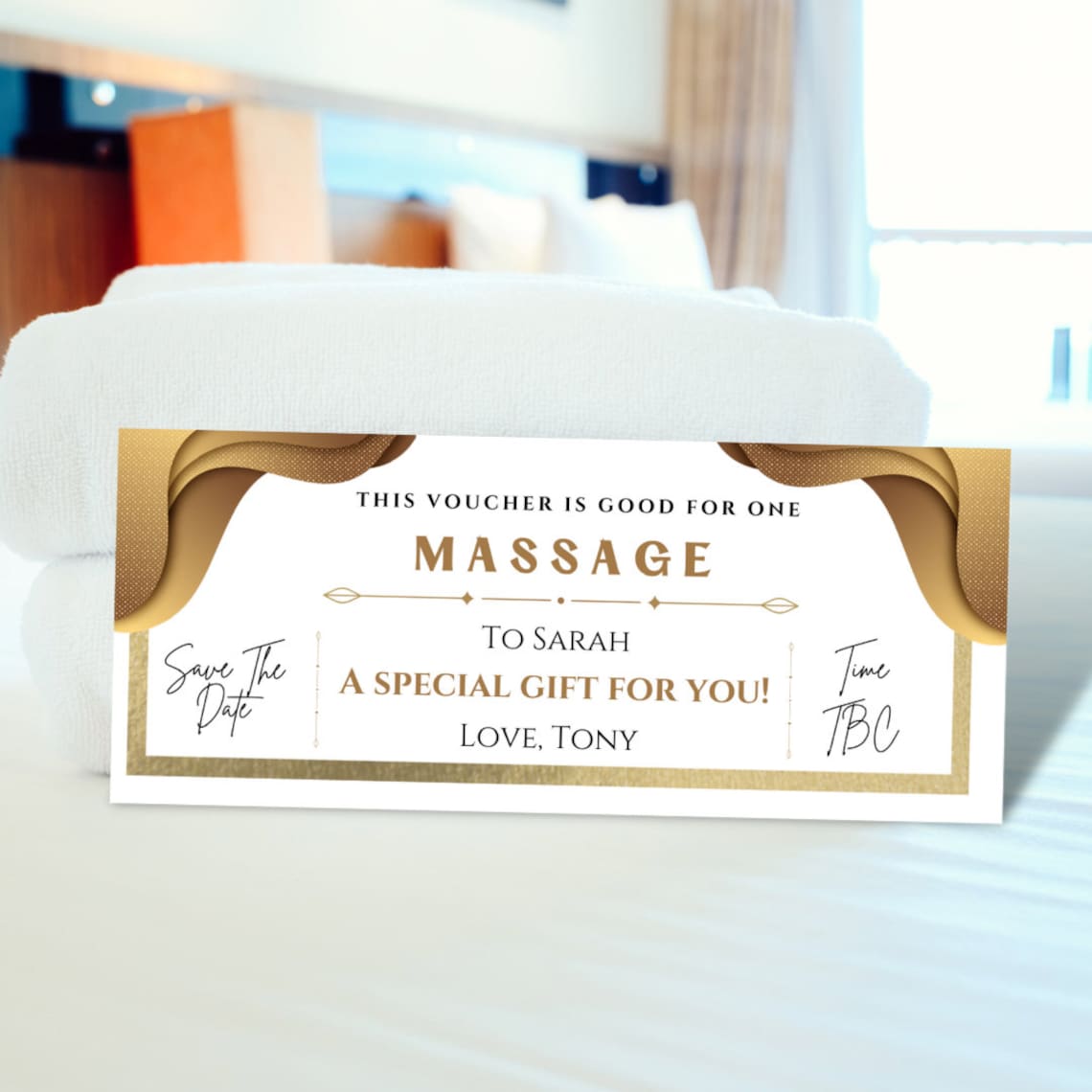 Massage Gift Coupon, Massage Voucher, Editable, Printable, Personalized ...