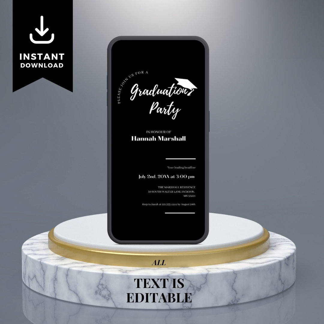 Minimalist Graduation Announcement, Graduation Party Invitation ...
