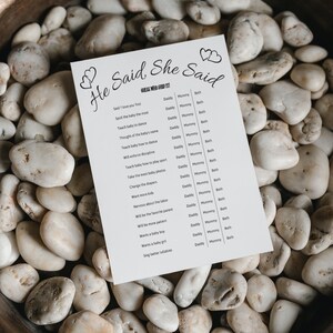 Guess Who Said It, He Said She Said, Printable Baby Shower Game Guess ...