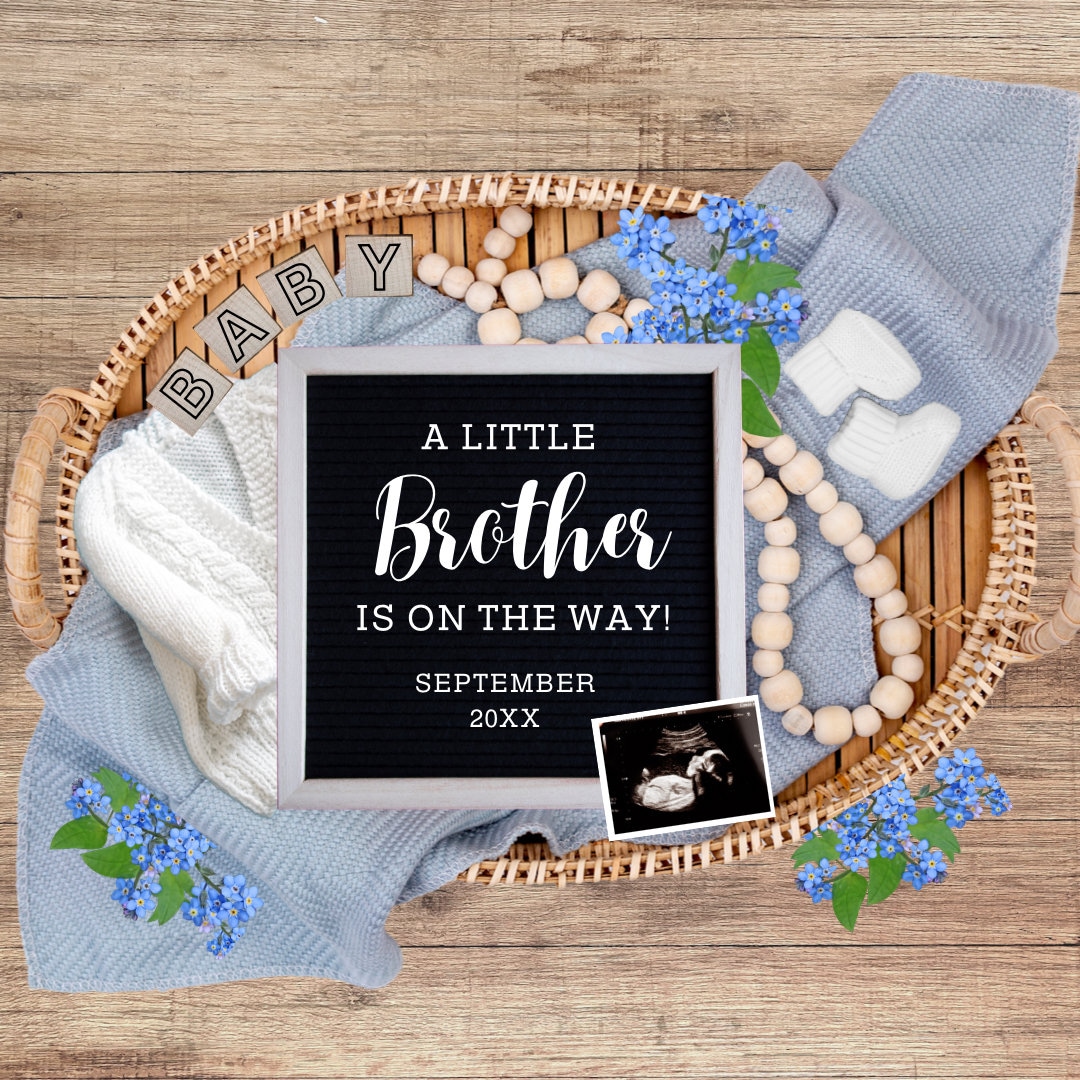 Edit Instantly | A Little Brother Digital Pregnancy Announcement ...