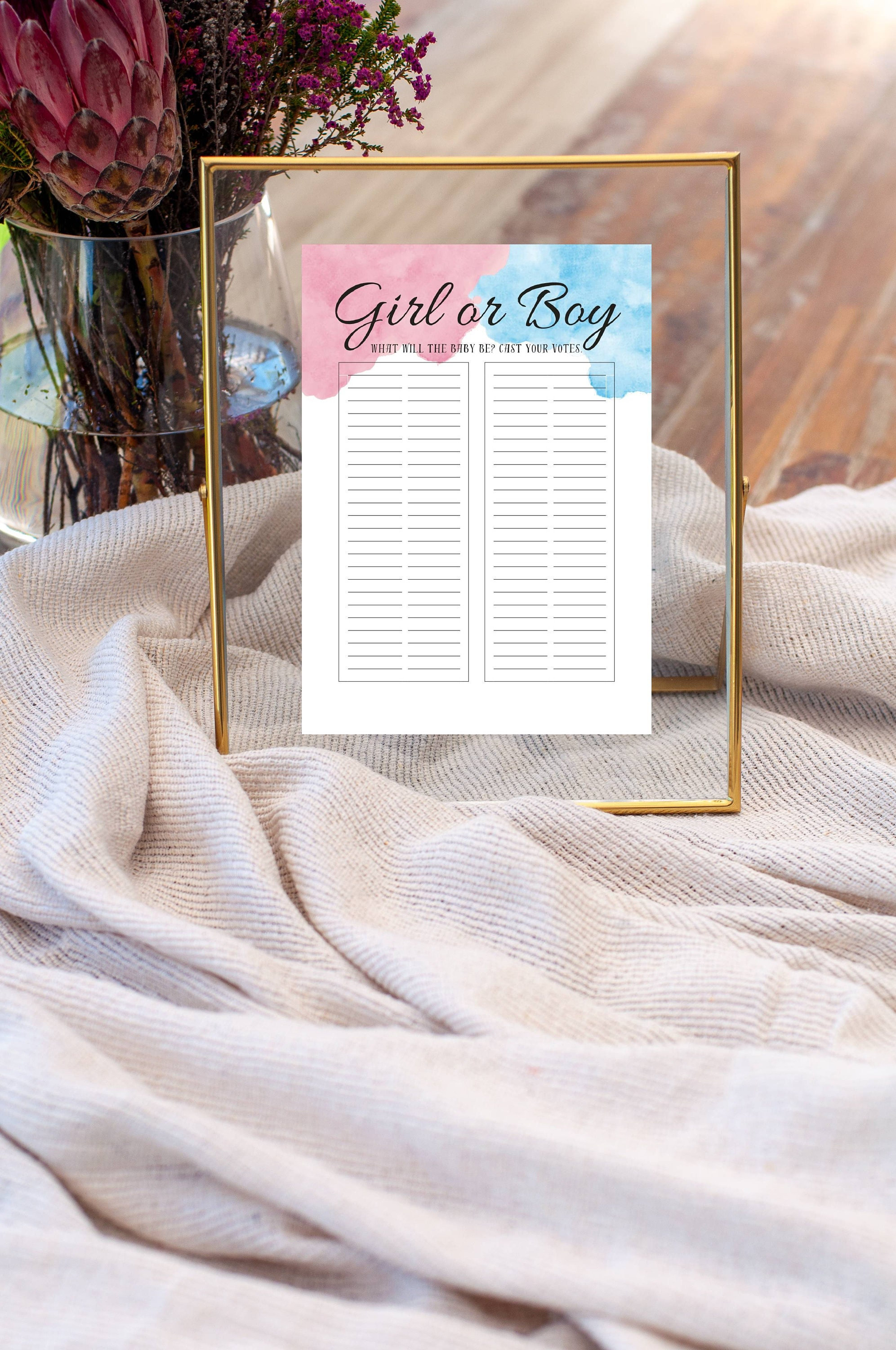 Guess the Gender Sign, He or She Sign, Girl or Boy Poster, Printable ...