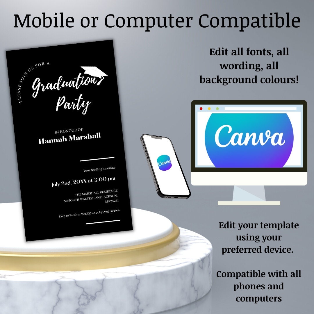 Minimalist Graduation Announcement Graduation Party Evite - Etsy