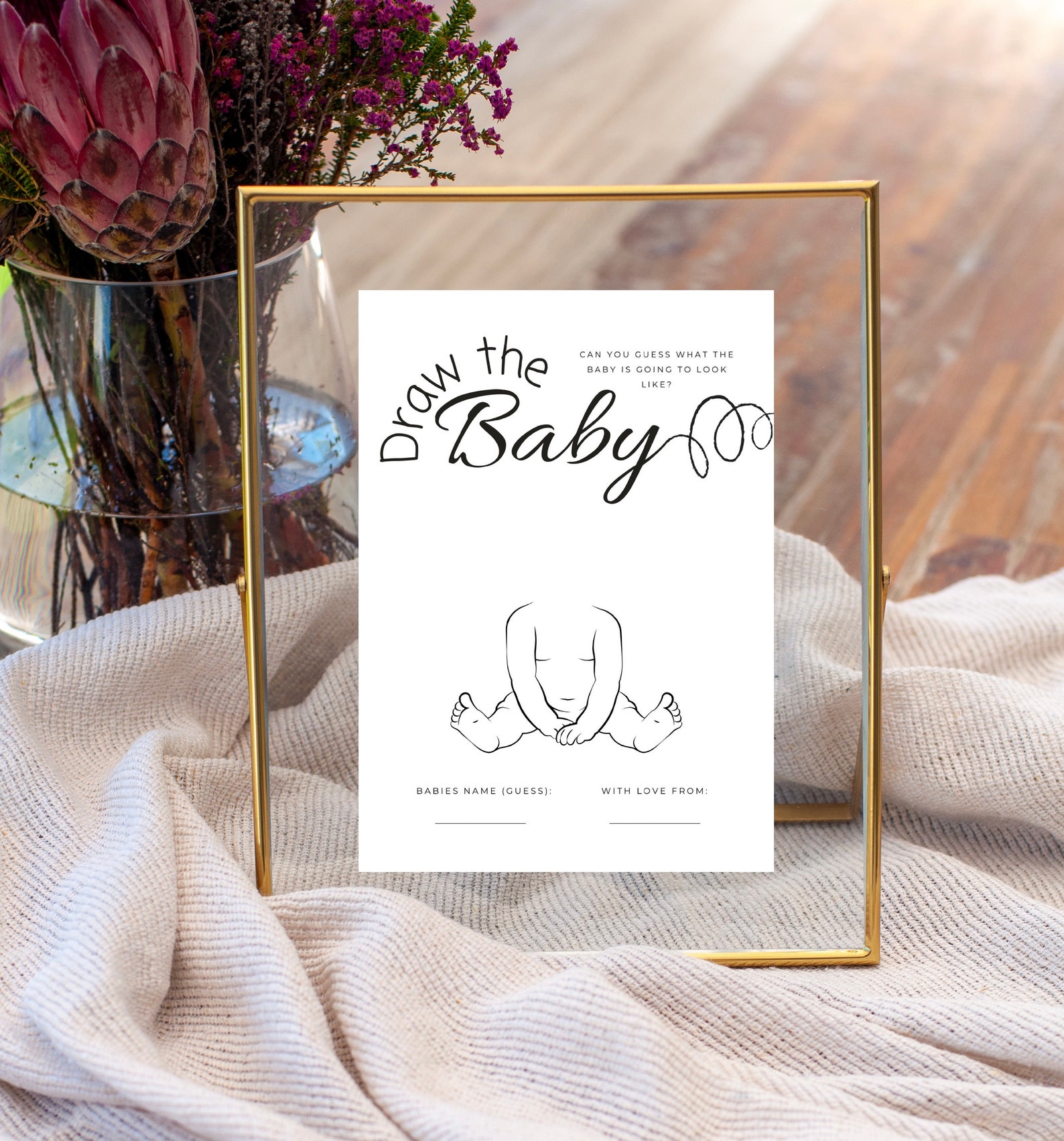 Minimalist Draw Baby Game, Gender Neutral Game, Draw Baby Game Card ...