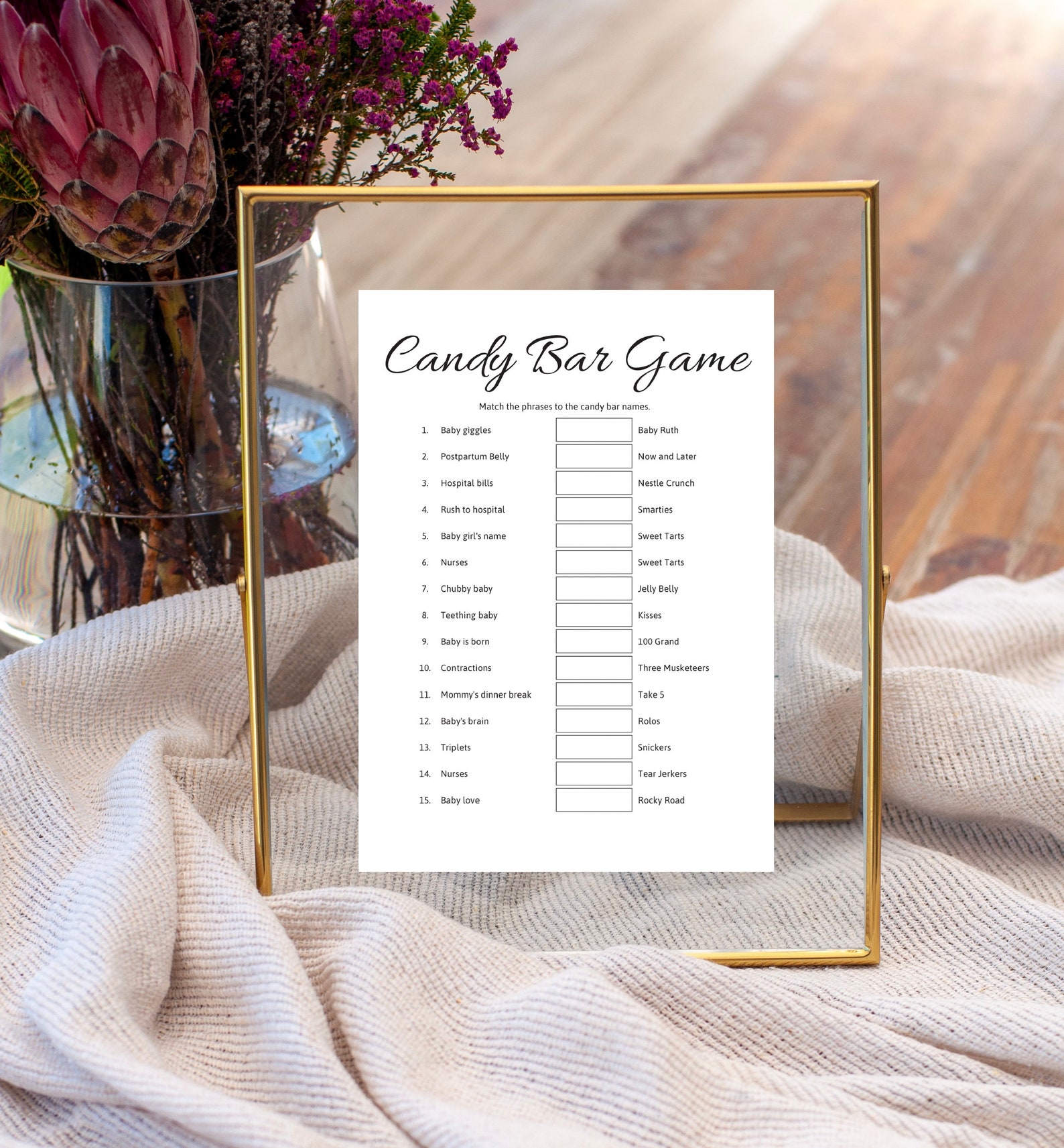 Sweet Baby Candy Match Game, Baby Shower Candy Game, Printable ...