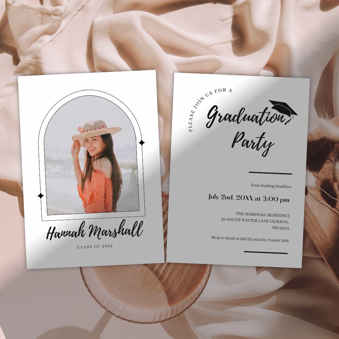 Minimalist Graduation Announcement, Graduation Party Invitation ...