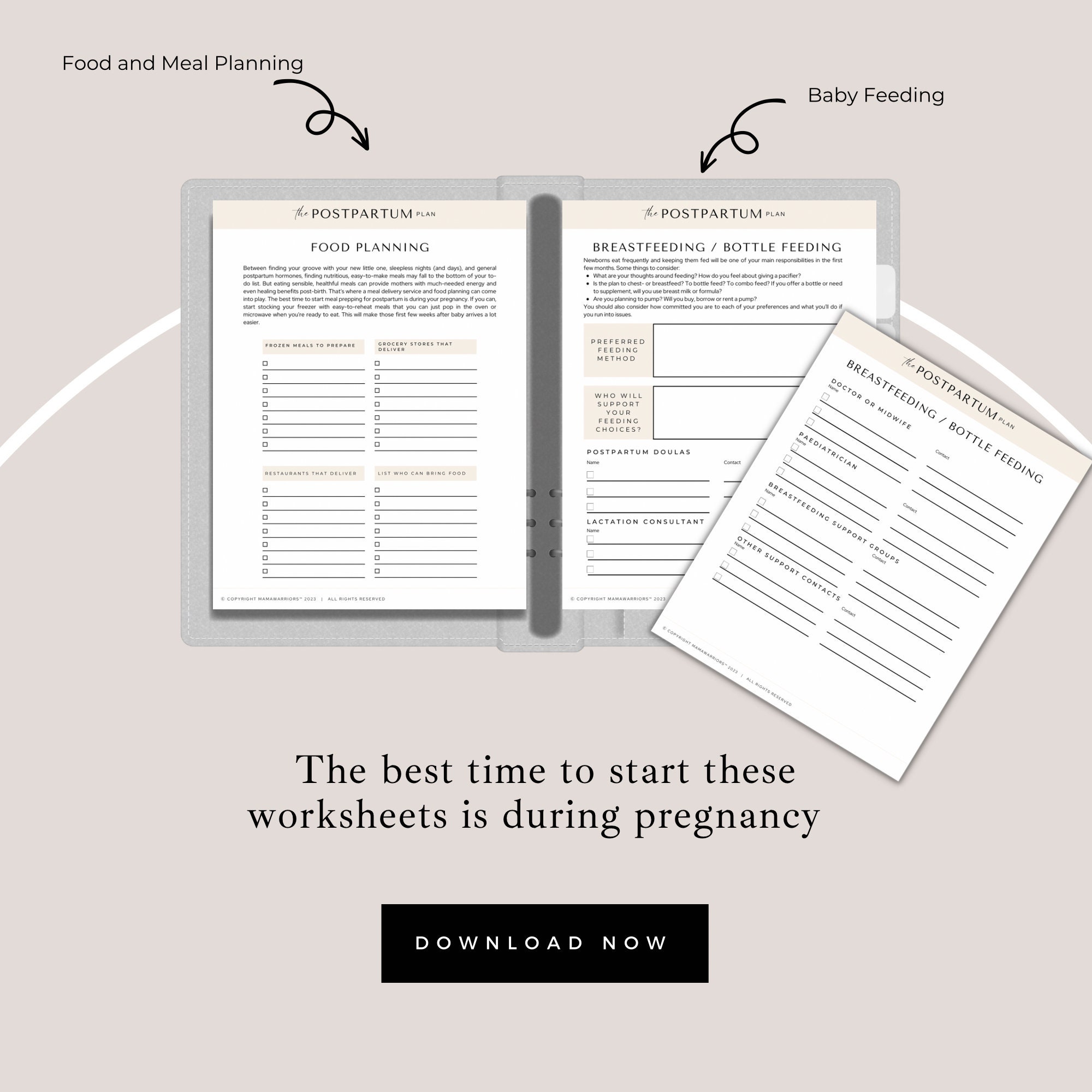 Postpartum Planner Workbook, 4th Trimester, Postpartum Essentials ...