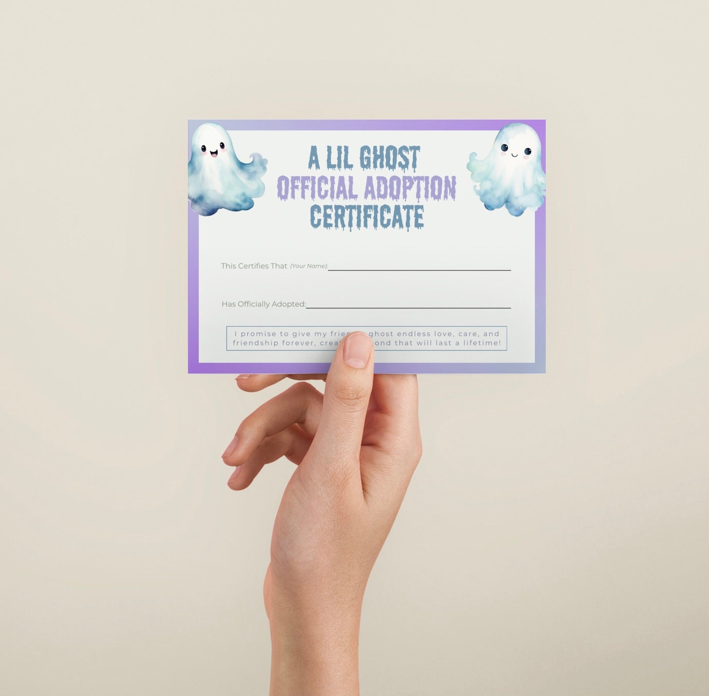 Adopt a Ghost Party Favors Printables, Halloween Ghost Activities ...