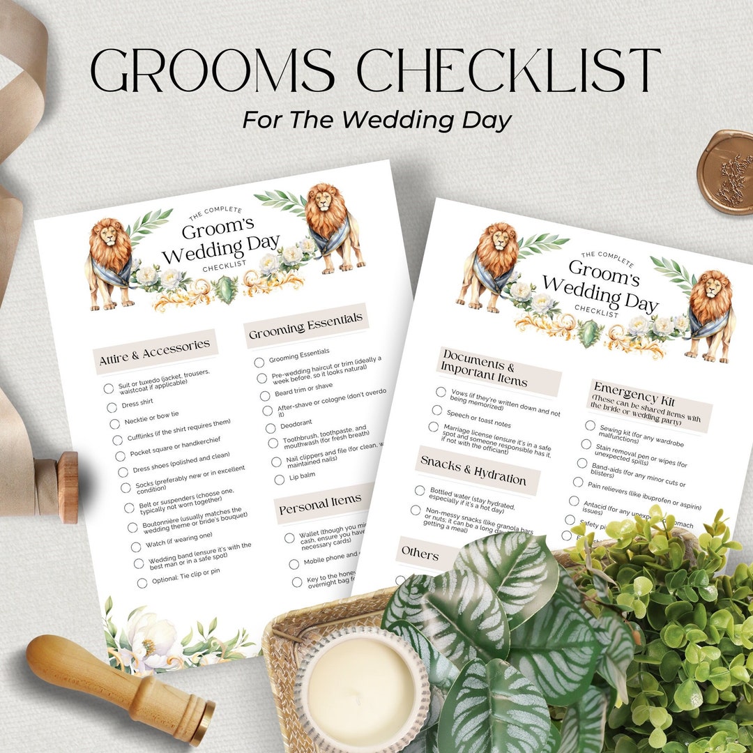 Groom Checklist for Wedding Day, Grooms Checklist, Groomsmen, Wedding ...
