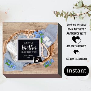 Edit Instantly | A Little Brother Digital Pregnancy Announcement ...