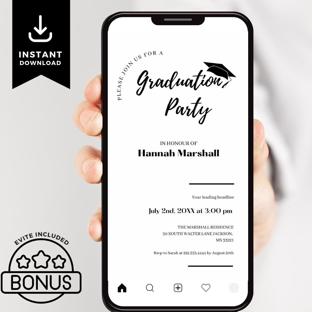 Minimalist Graduation Announcement Graduation Party - Etsy