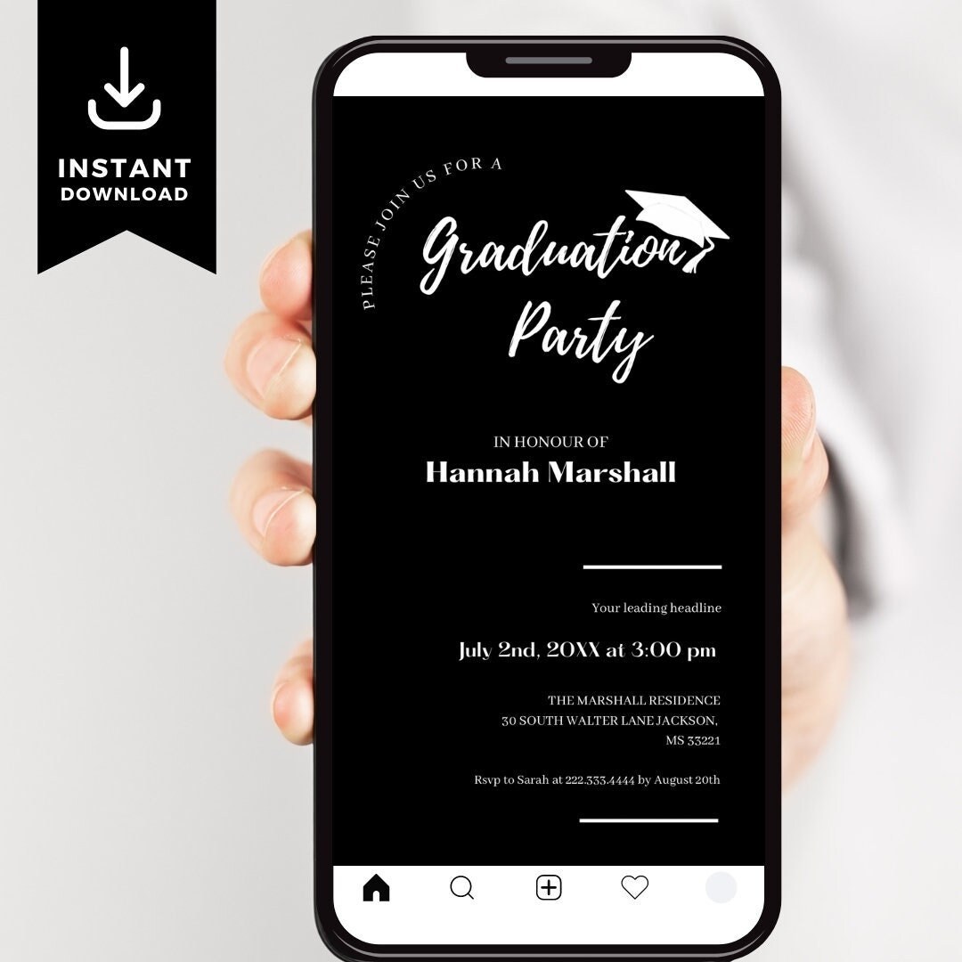 Minimalist Graduation Announcement, Graduation Party Invitation ...