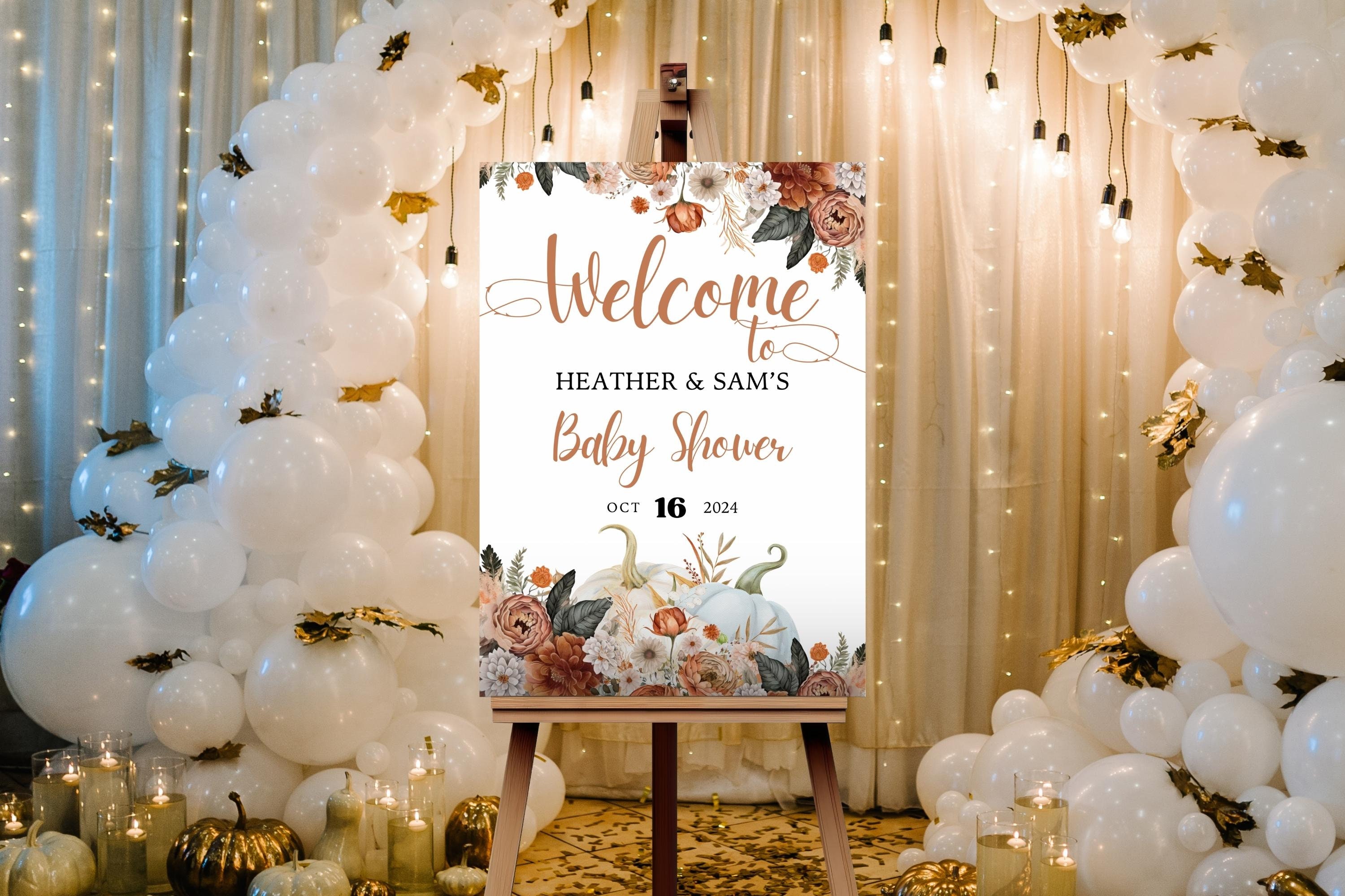 Little Pumpkin Baby Shower Welcome Sign, Autumn Baby Shower Welcome ...