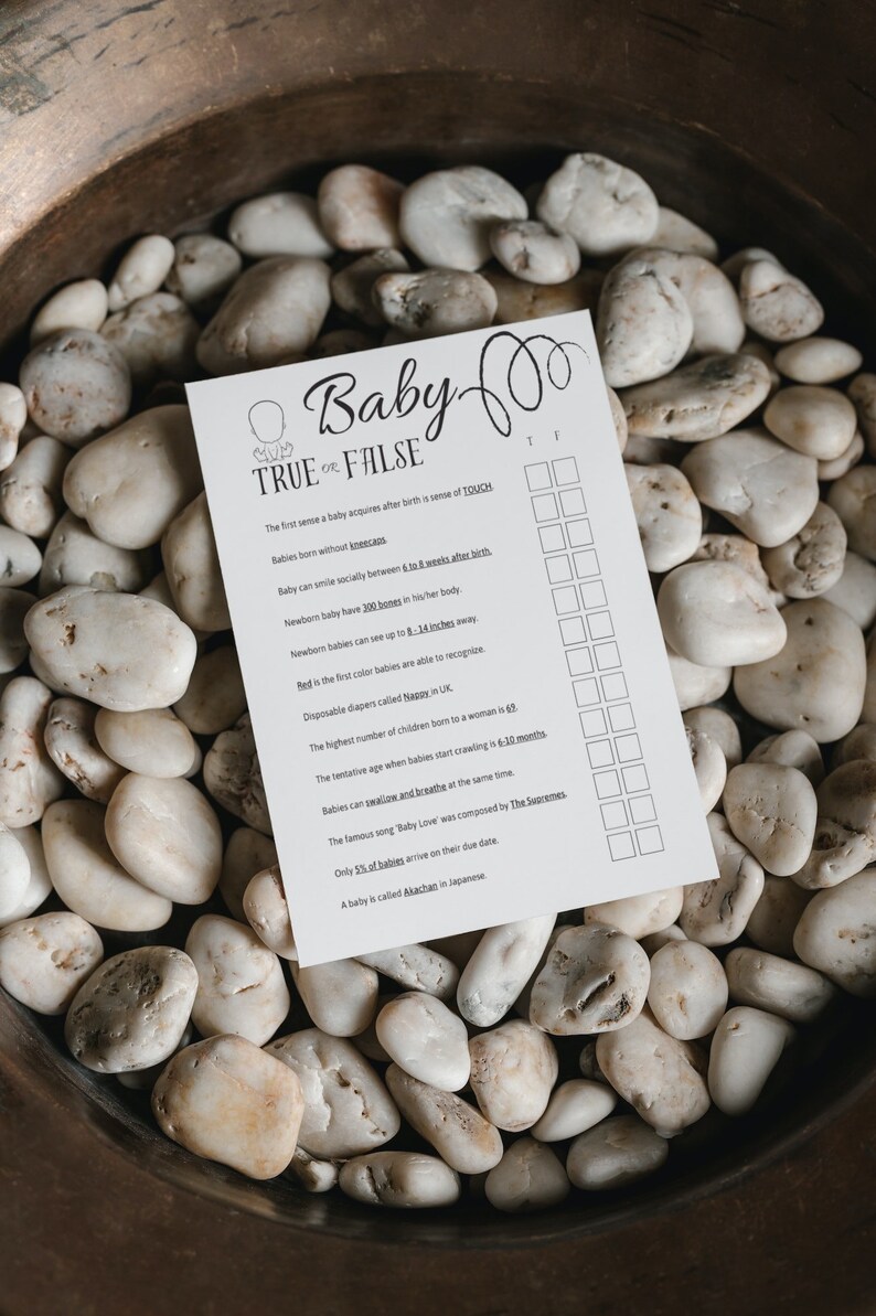 True or False Baby Shower Games, Baby True or False Game, Minimalist ...