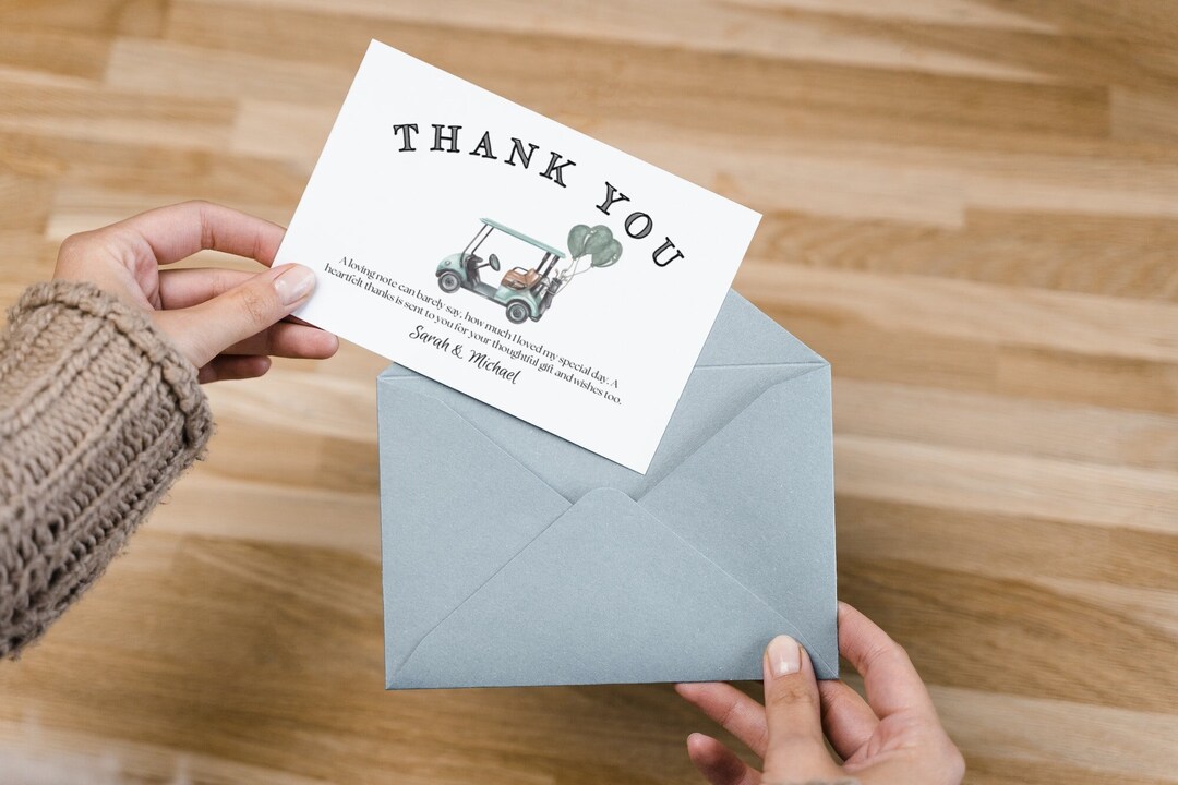 Golf Thank You Card, Golf Theme Thank You, Golf Party Thank You, Golf ...