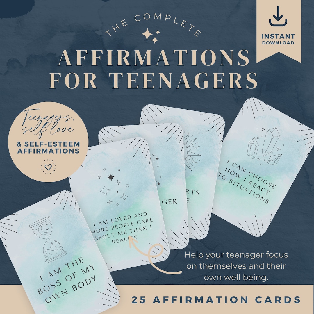 Teenager Affirmations Cards | Therapy Tool | Self Esteem Confidence ...