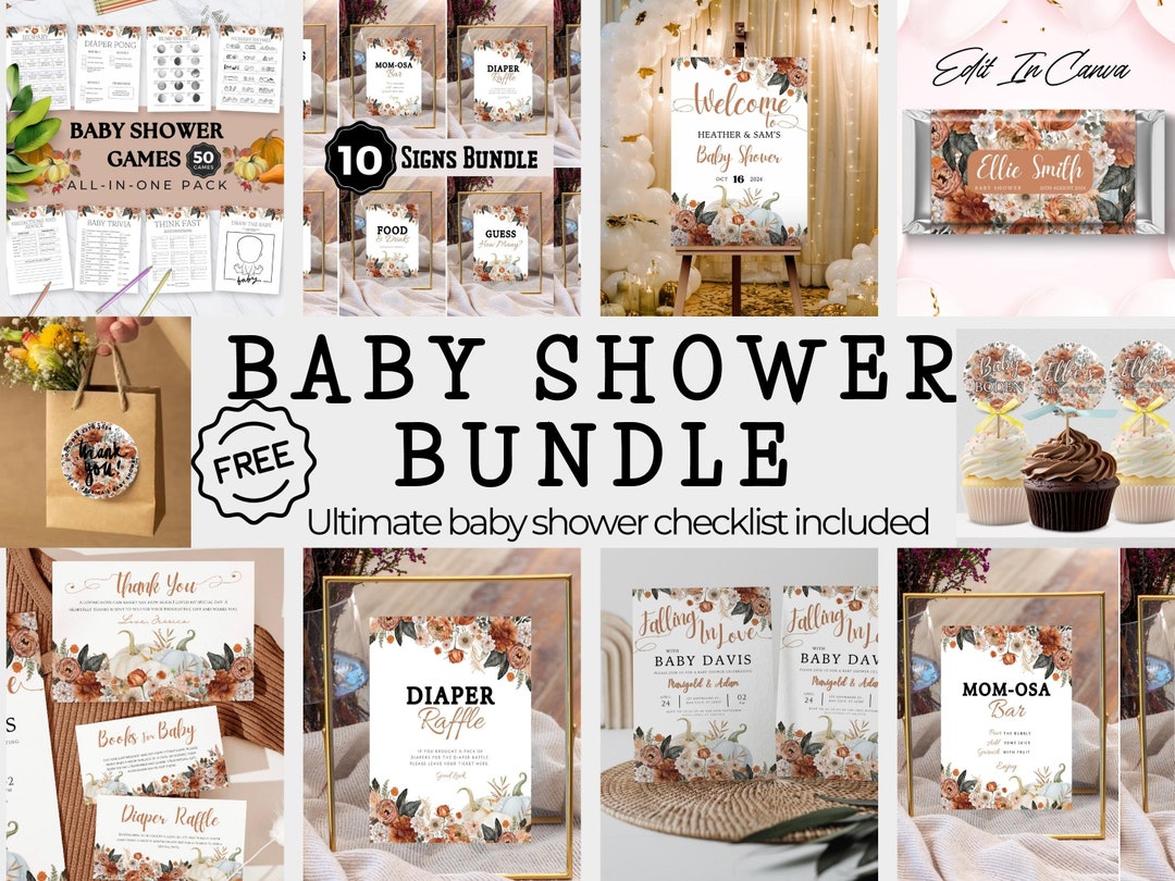 Baby Shower Fall Theme Bundle, Fall Baby Shower, Autumn Baby Shower ...