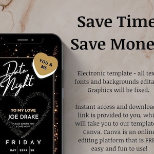 Date Night Invitation, Digital Date Night E-invite, Animated Invitation ...