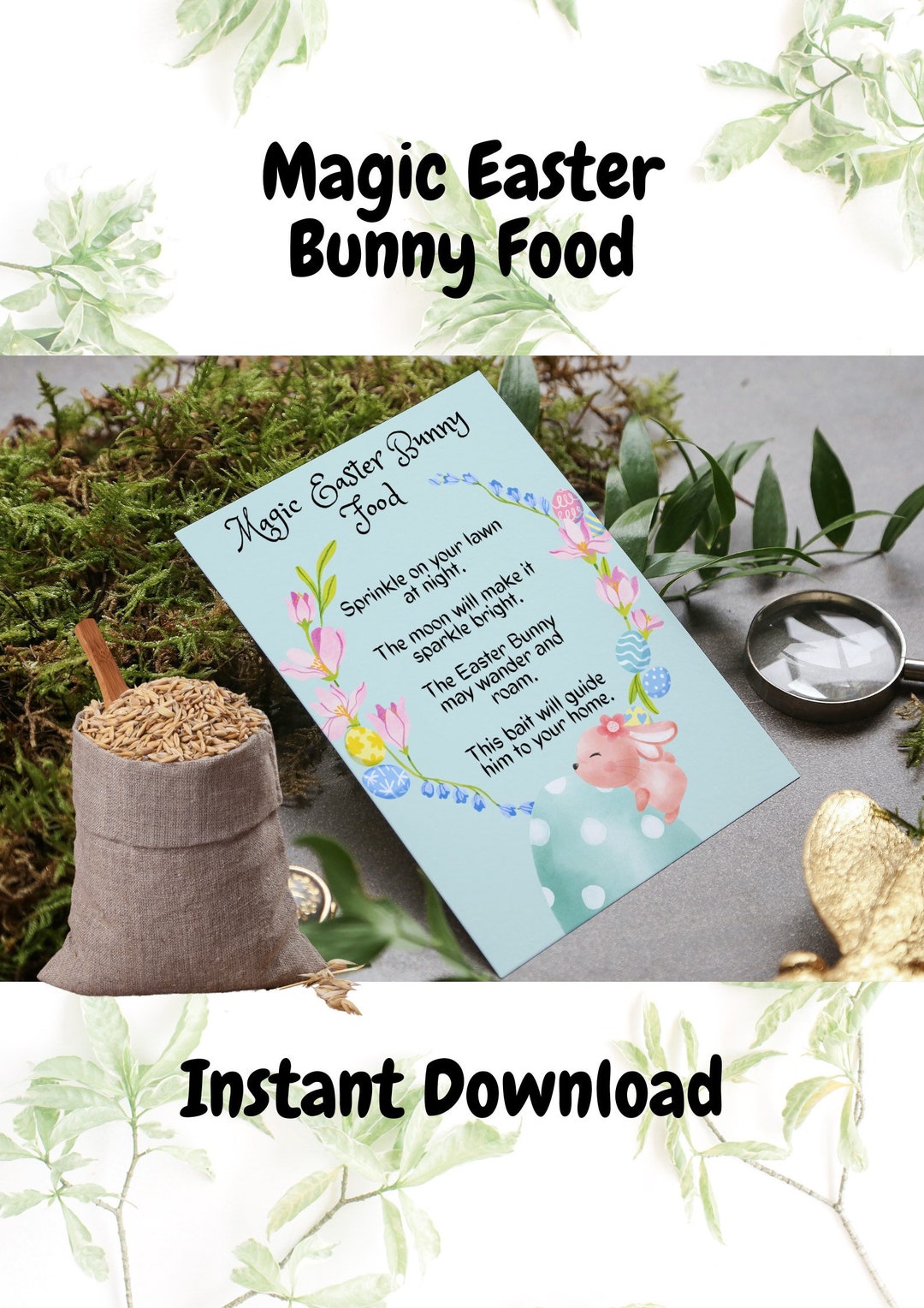 Easter Bunny Bait Gift Tag • Easter Bunny Food Gift Tag • Easter Basket ...