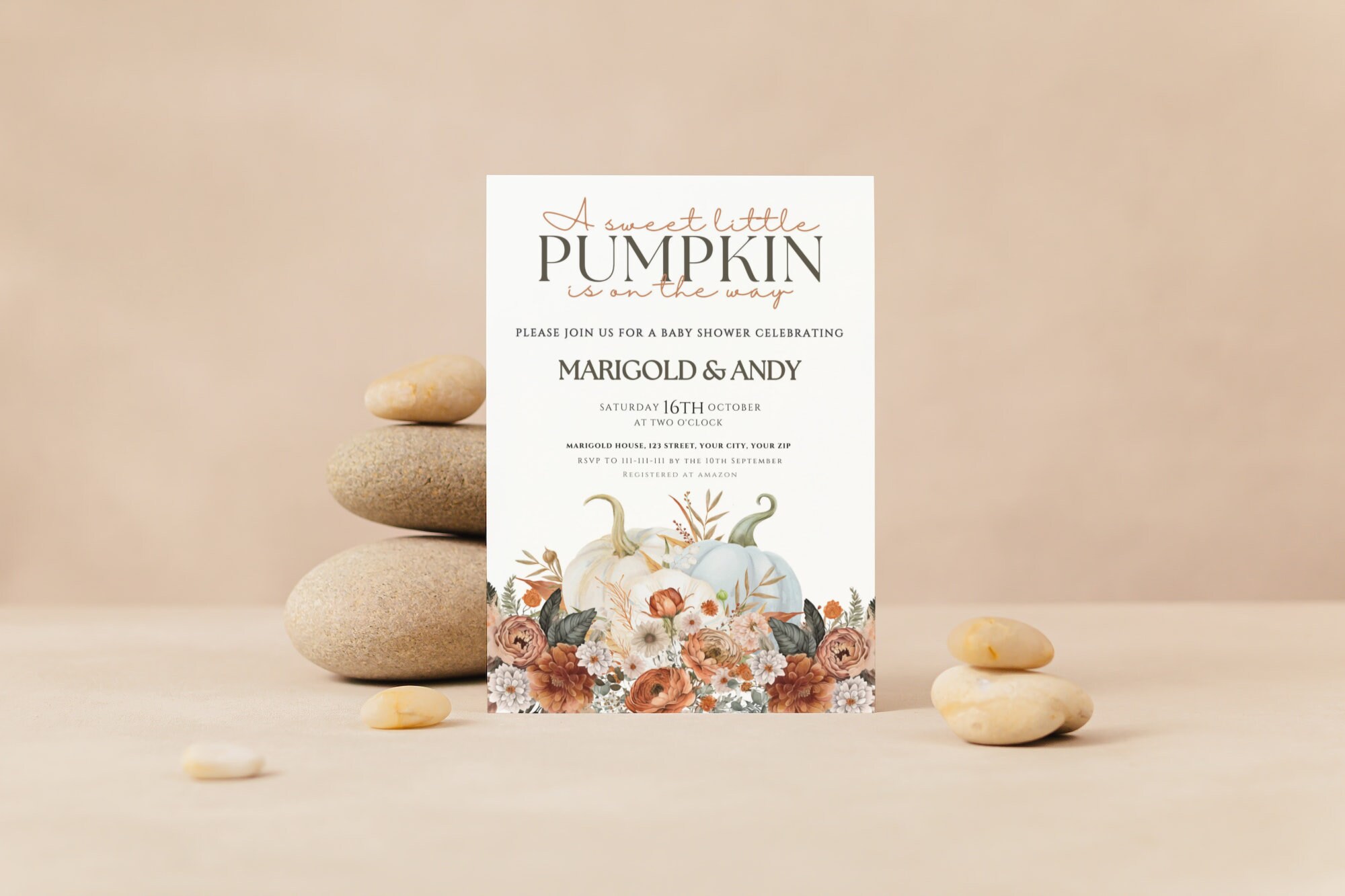 Little Pumpkin Baby Shower Invitation, Autumn Baby Shower Invite, Fall ...