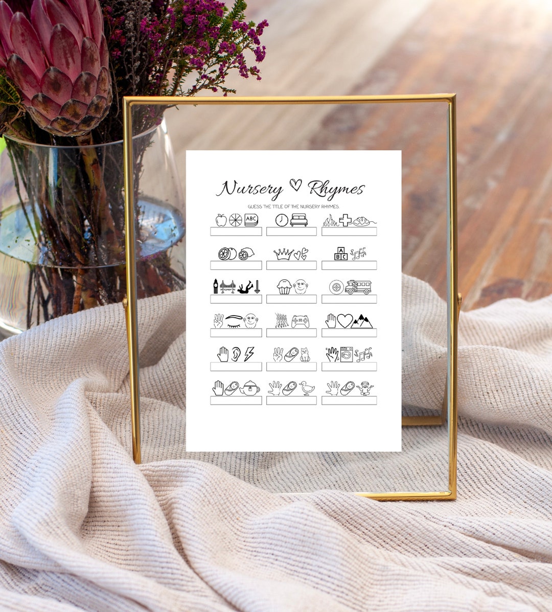 Nursery Rhyme Game, Guess the Nursery Rhyme Game, Minimalist Baby ...