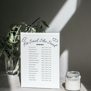 Guess Who Said It, He Said She Said, Printable Baby Shower Game Guess ...