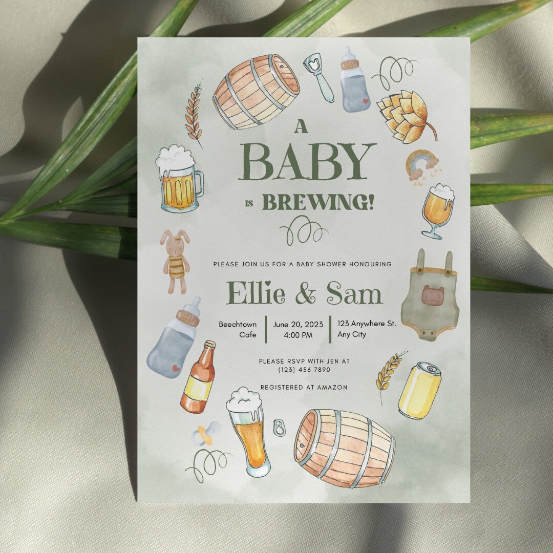 Joint Baby Shower A Baby is Brewing, Neutral Couples Baby Shower Coed ...