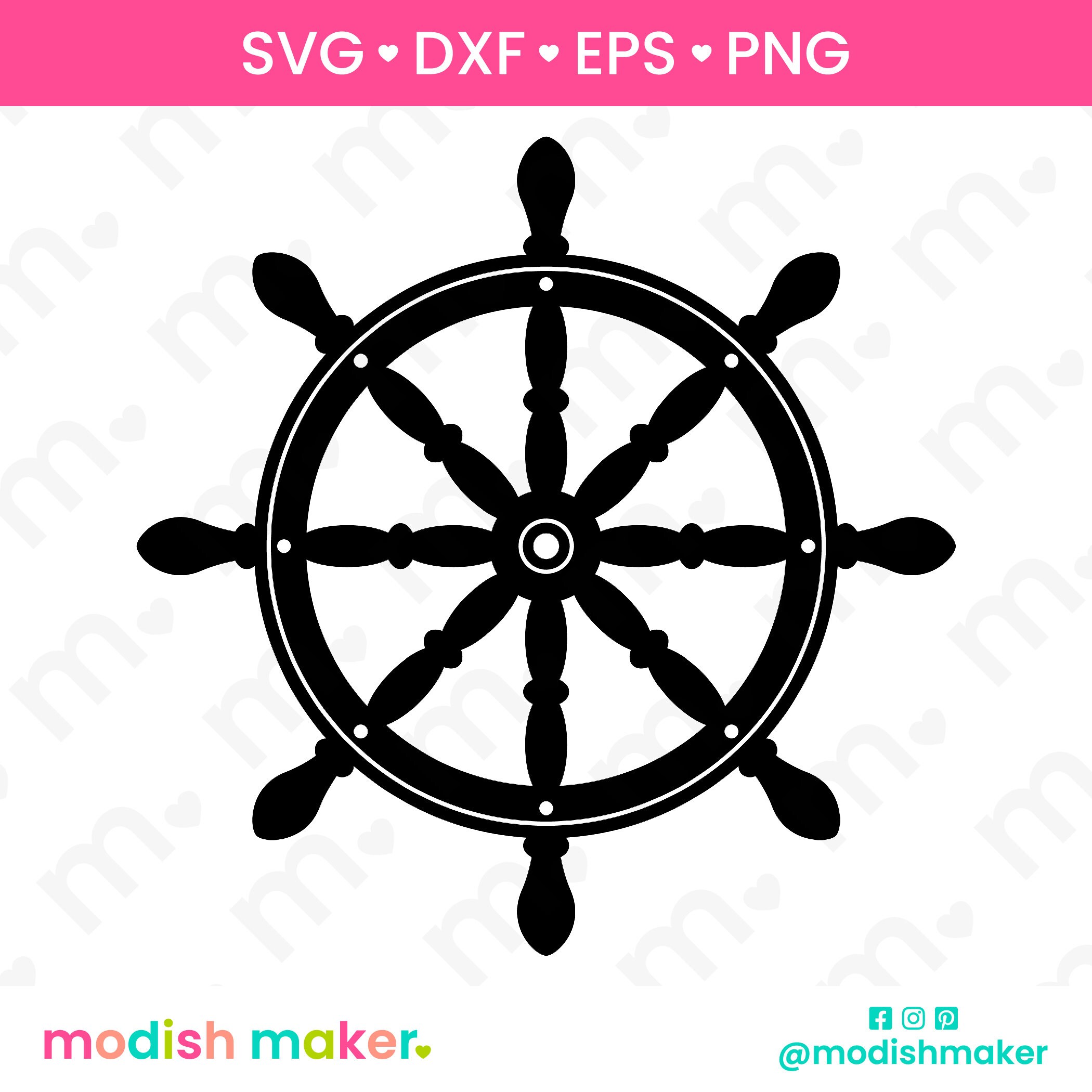 Nautical Ship Wheel SVG Files Vector Images Silhouette Ship Captain ...