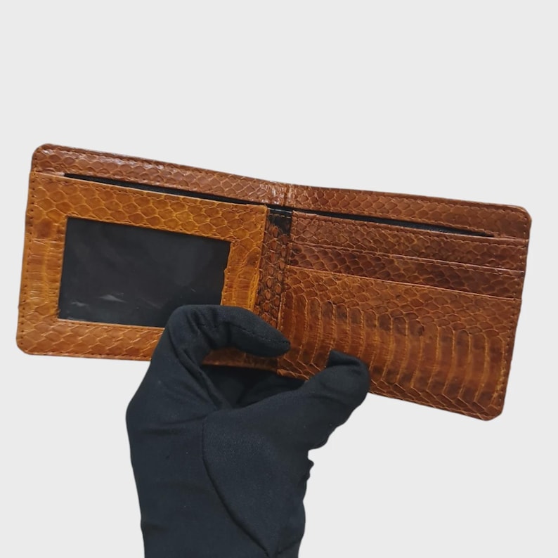 Genuine Brown Cobra Snake Skin Men's Wallet Bifold Black Stripes - Etsy