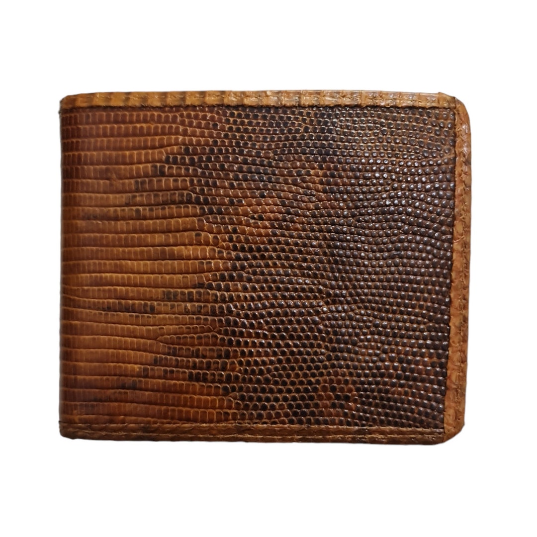 Genuine Monitor Lizard Combi Snake Skin Men's Wallet Bifold Black Brown ...