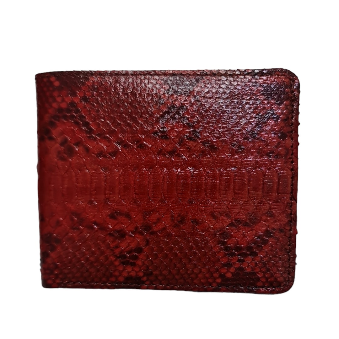Genuine Red Brown Snake Wallet Skin Men's Phyton Sanca Wallet Short ...