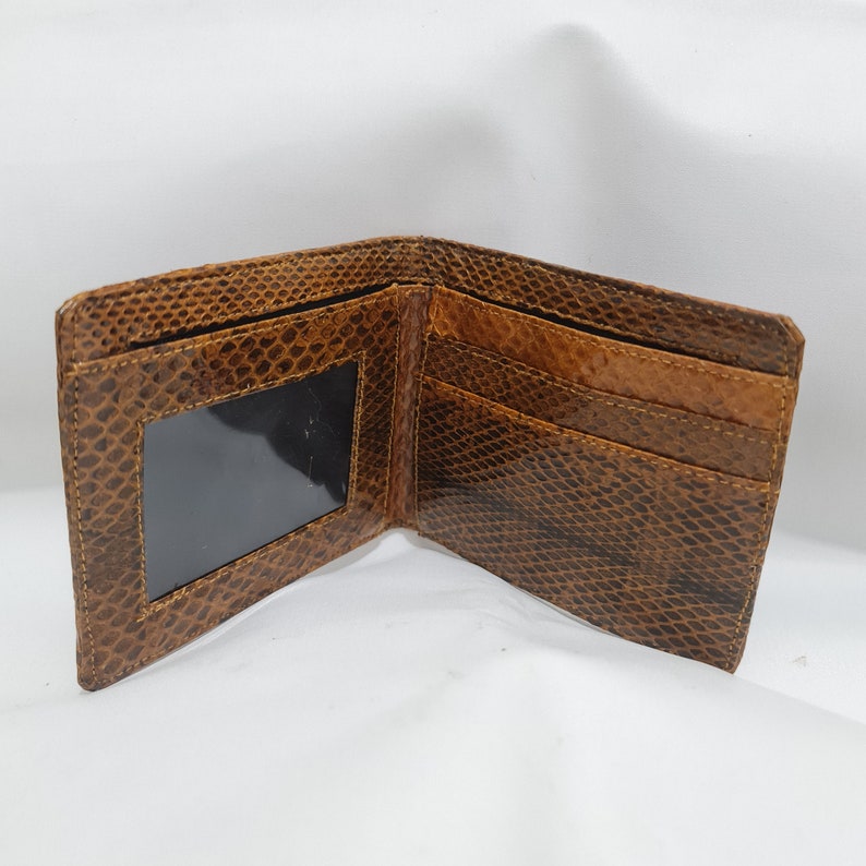 Genuine Monitor Lizard Combi Snake Skin Men's Wallet Bifold Black Brown ...