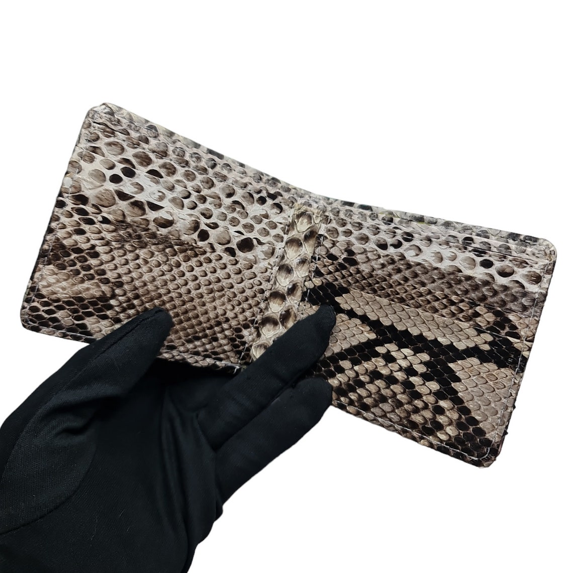 Genuine Snake Wallet Skin Men's Phyton Sanca Multicolor Wallet Short Bifold Exotic With Hand ...