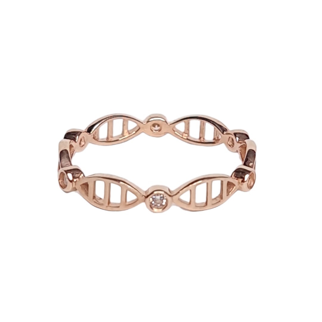 Gold Ring DNA Ring 10k Rose Gold Science Scientist Doctor Molecule ...