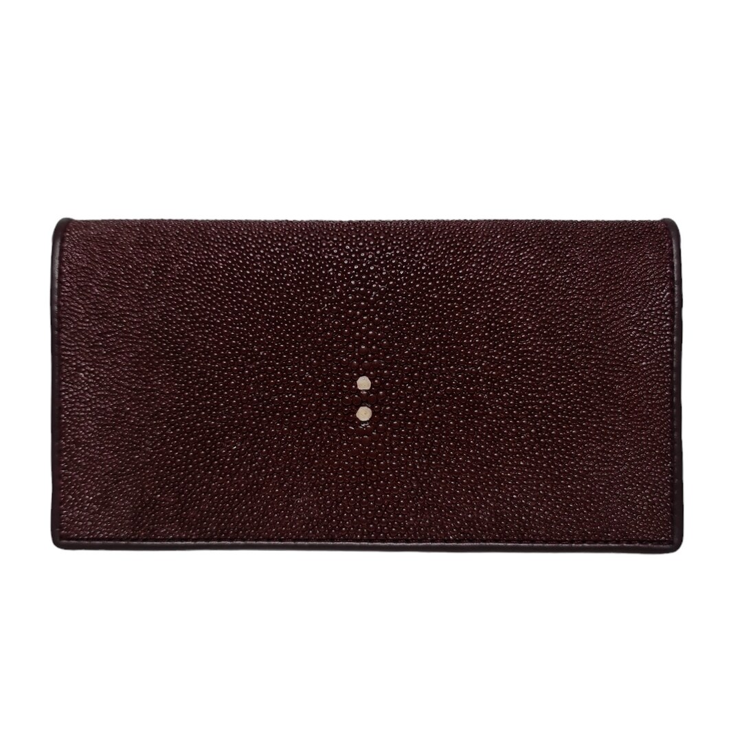 Long Stingray Skin Wallet Dark Red Maroon Unisex - Etsy