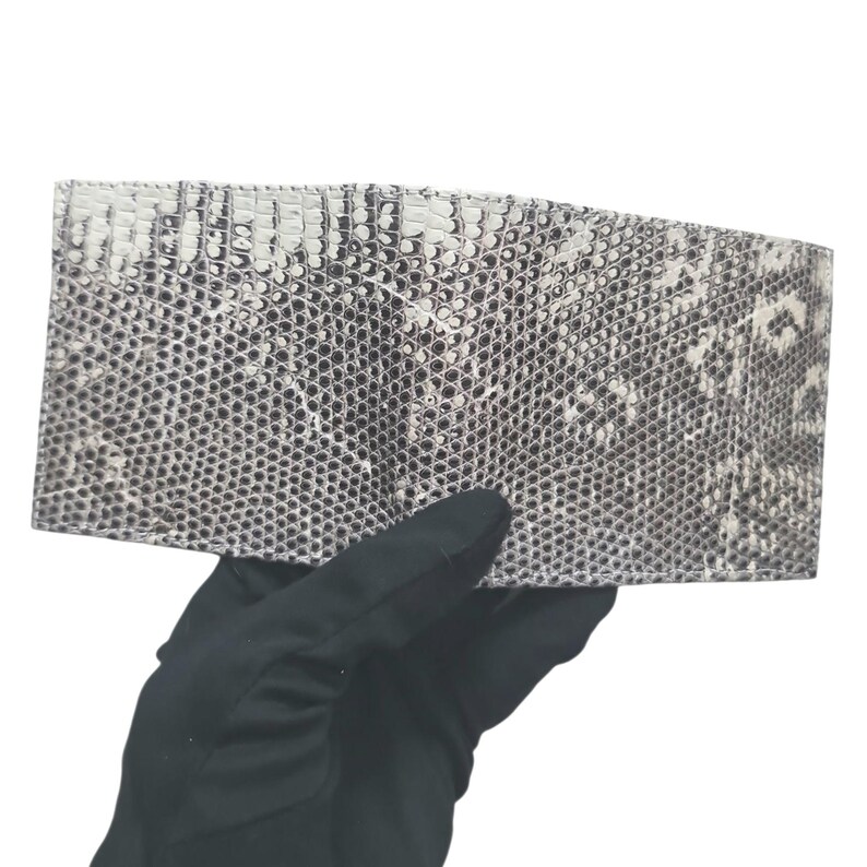 Genuine White Grey Monitor Lizard Men's Handmade Wallet - Etsy