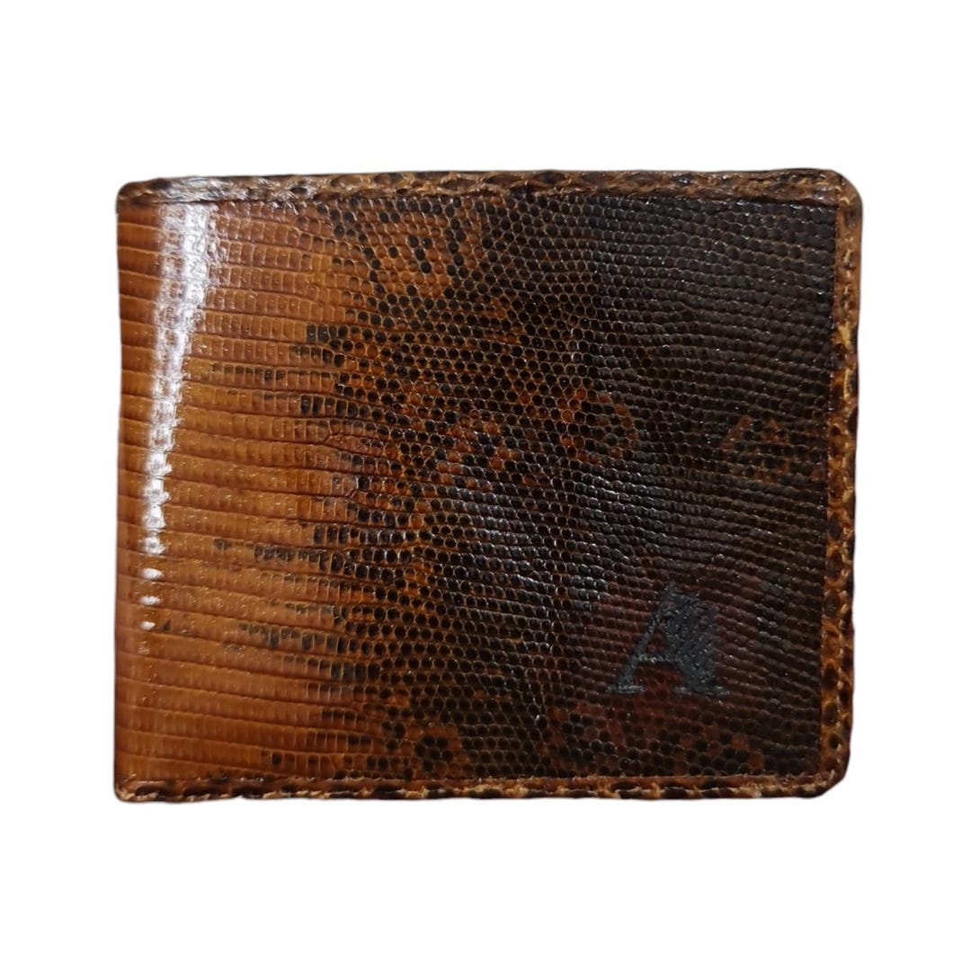 Genuine Monitor Lizard Combi Snake Skin Men's Wallet Bifold Brown - Etsy