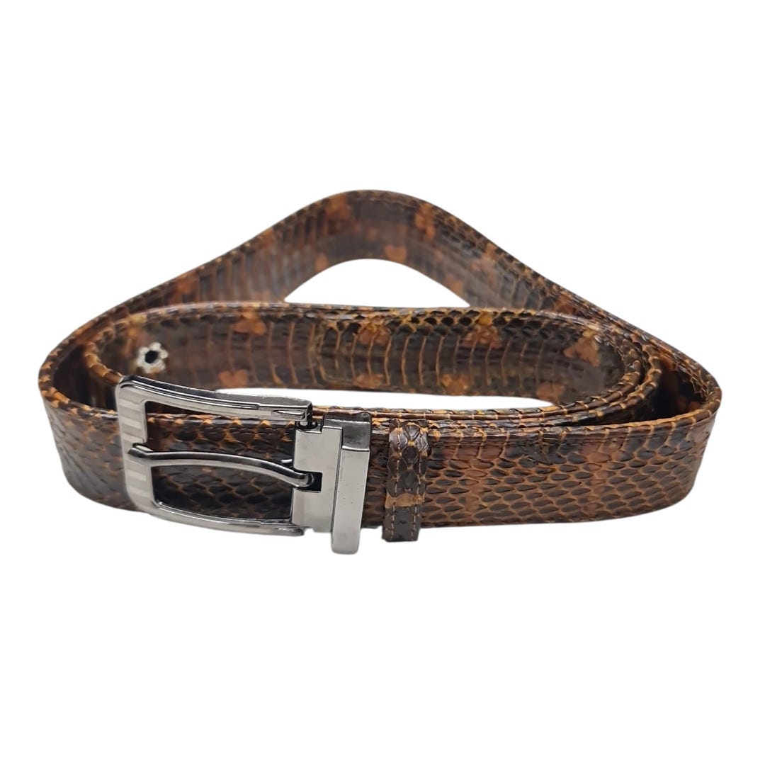 Genuine Gold Ringed Cats Snake Skin Belt – Unisex Exotic Waist Belt - Etsy
