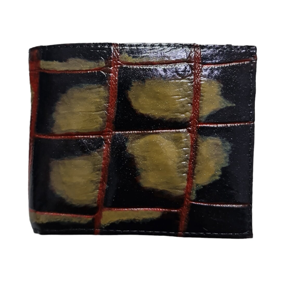 Genuine Brown Alligator Skin Combi Monitor Lizard Skin Men's Wallet, Handmade - Etsy