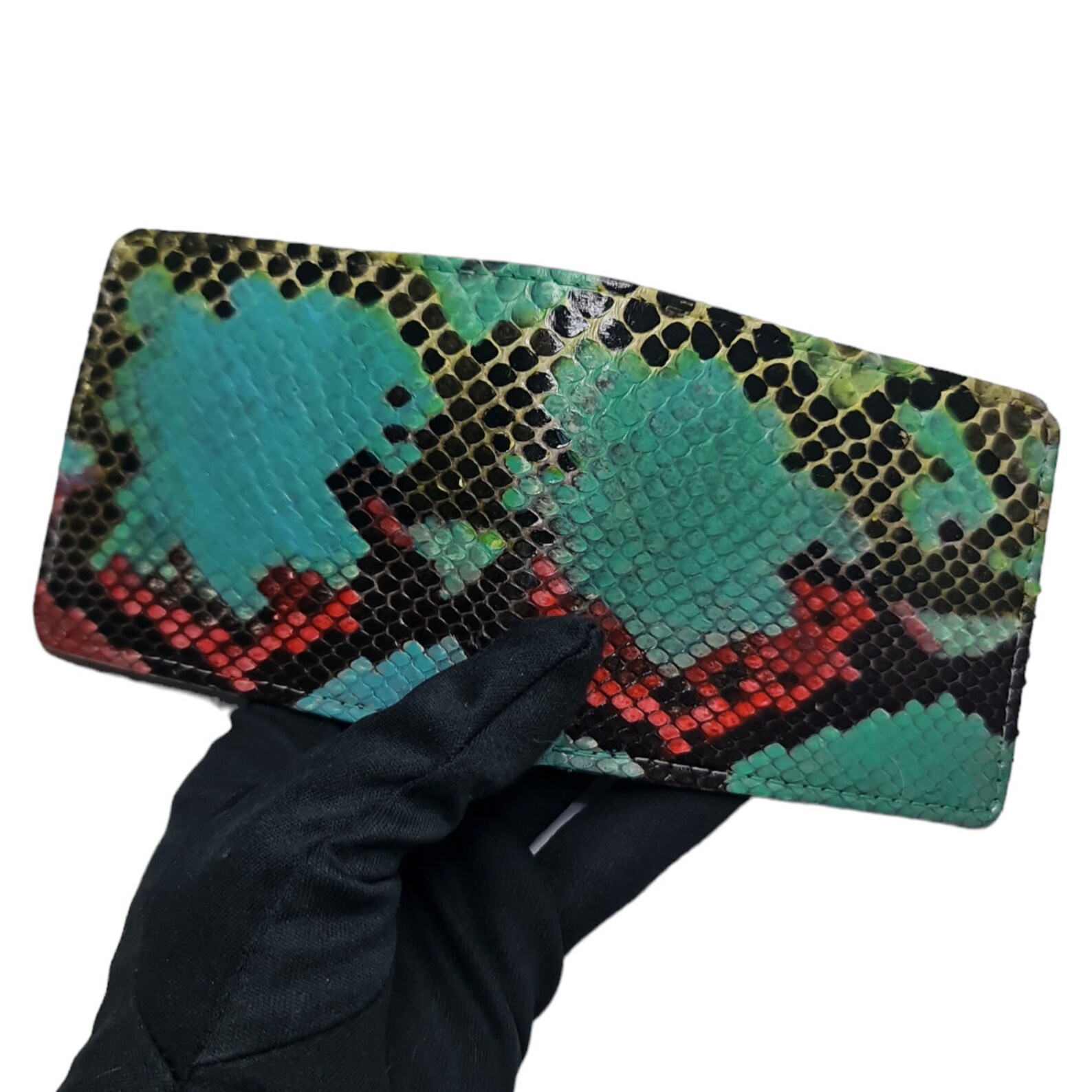 Genuine Snake Wallet Skin Men's Phyton Sanca Multicolor Wallet Short ...