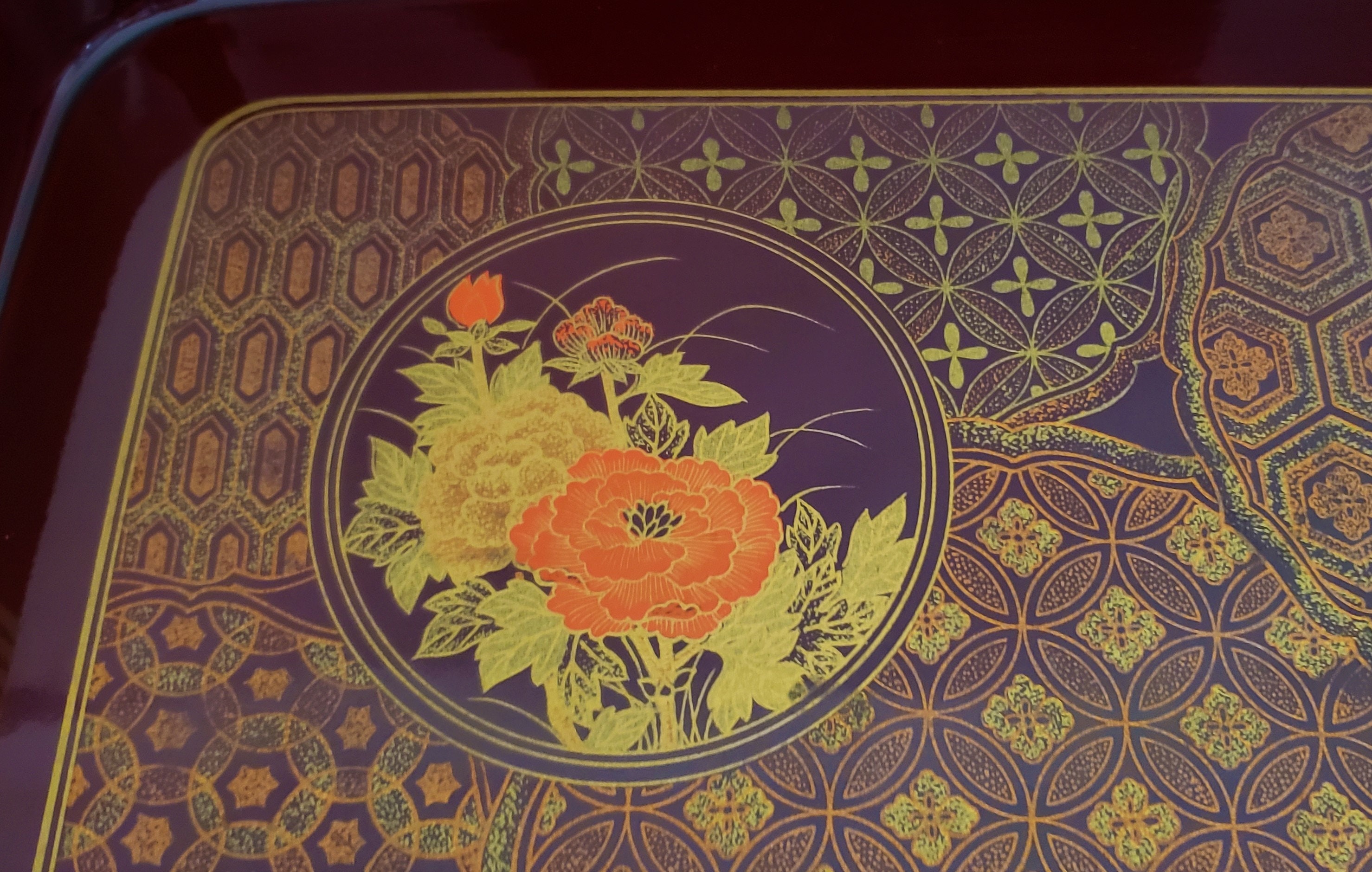 Japanese Enamel-look Serving Tray by Toyo Deep Red and Black - Etsy