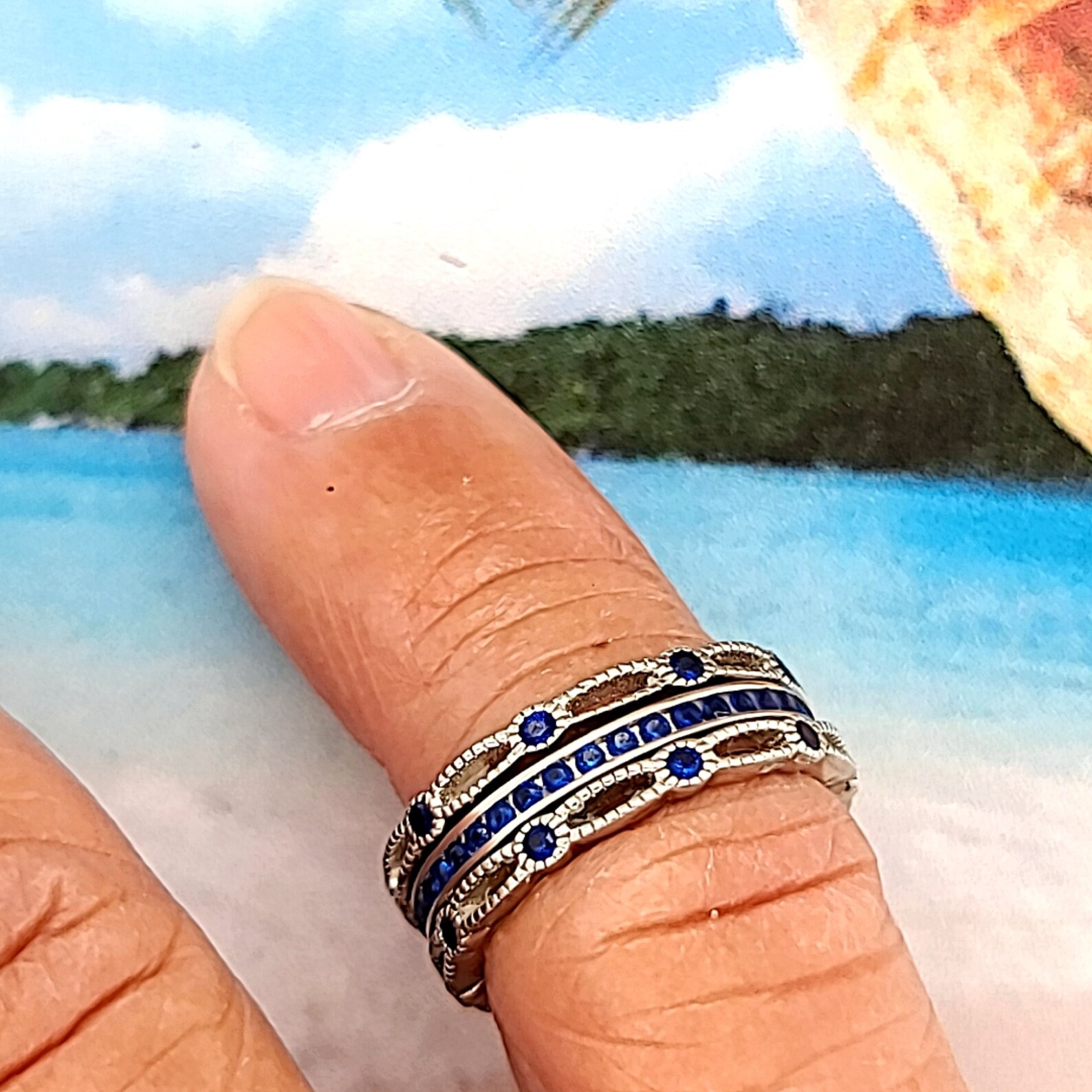 Sapphire Rings Toe Rings Sapphire Ring Set Blue Sapphire - Etsy