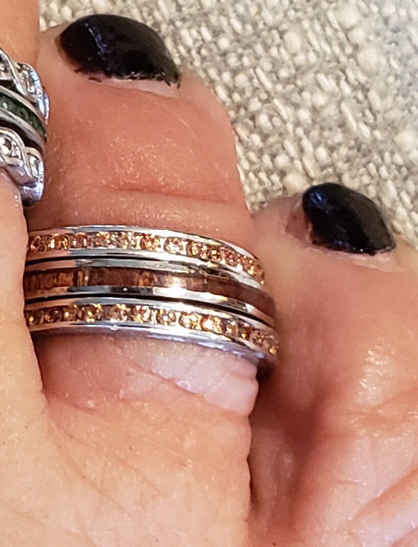 Hawaiian Koa Wood toe rings Koa Wood CZ Band Toe ring set | Etsy