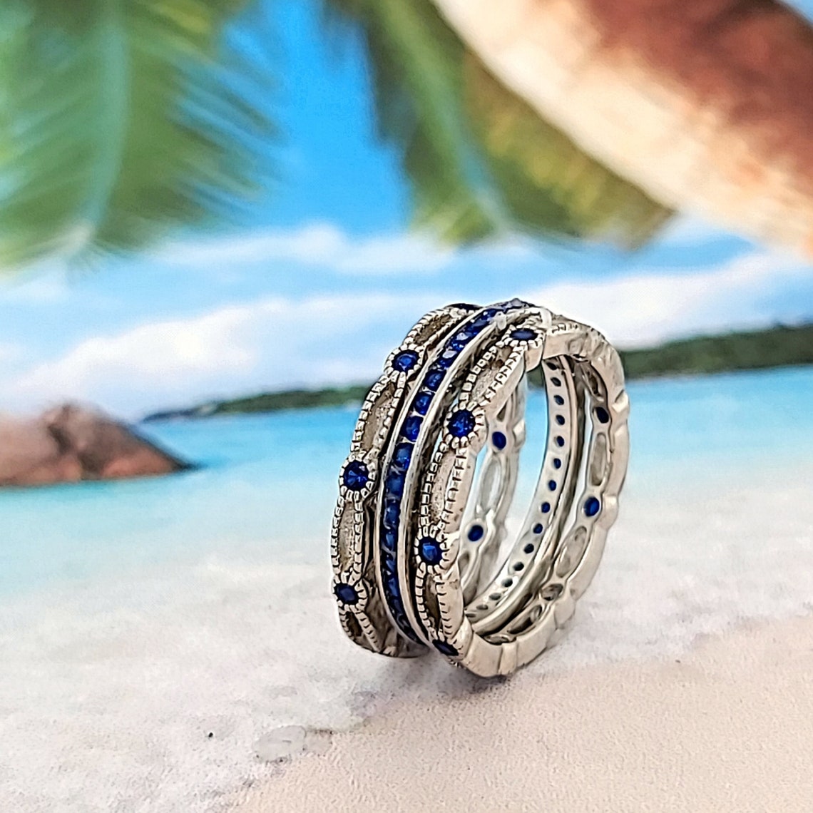 Sapphire Rings Toe Rings Sapphire Ring Set Blue Sapphire - Etsy