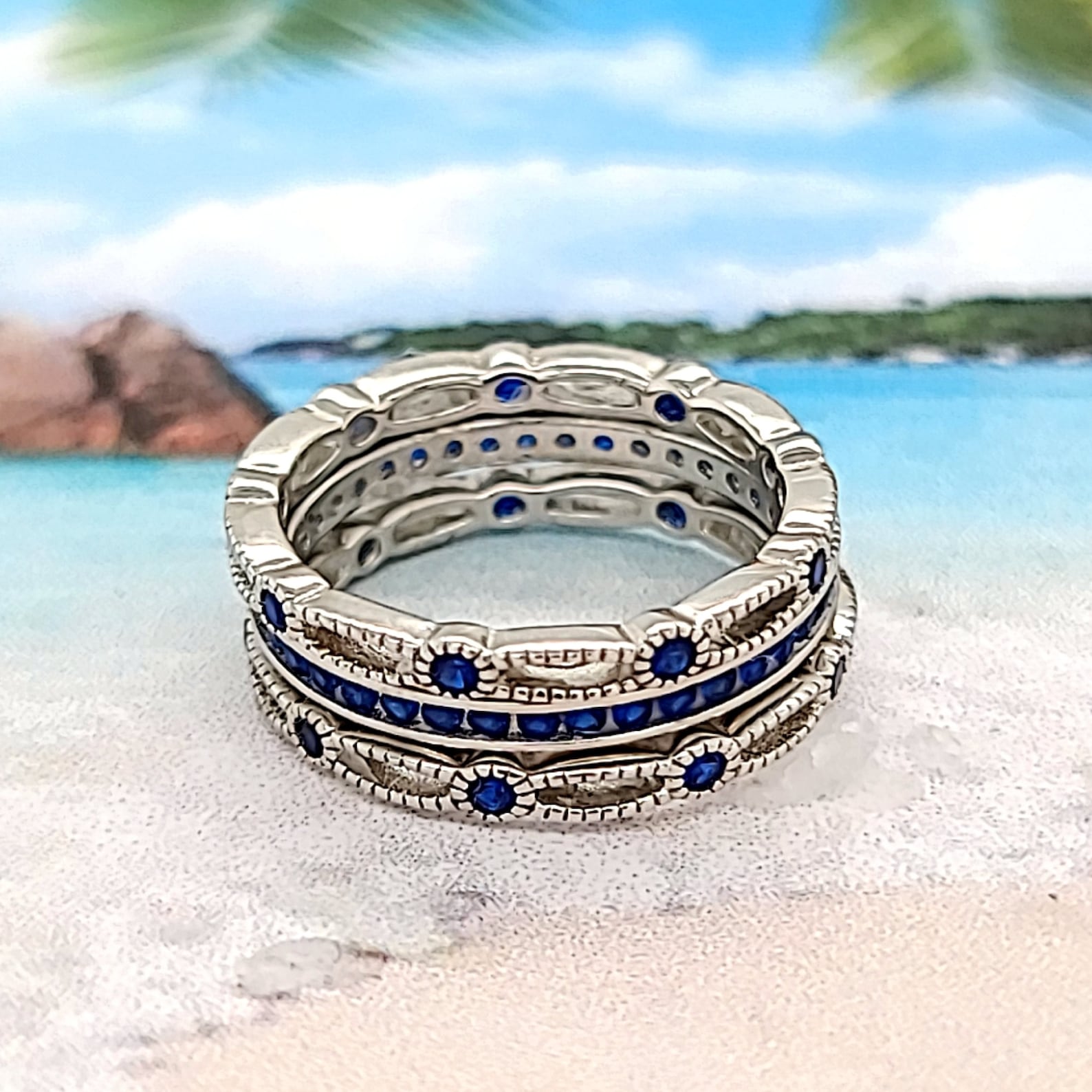 Sapphire Rings Toe Rings Sapphire Ring Set Blue Sapphire - Etsy