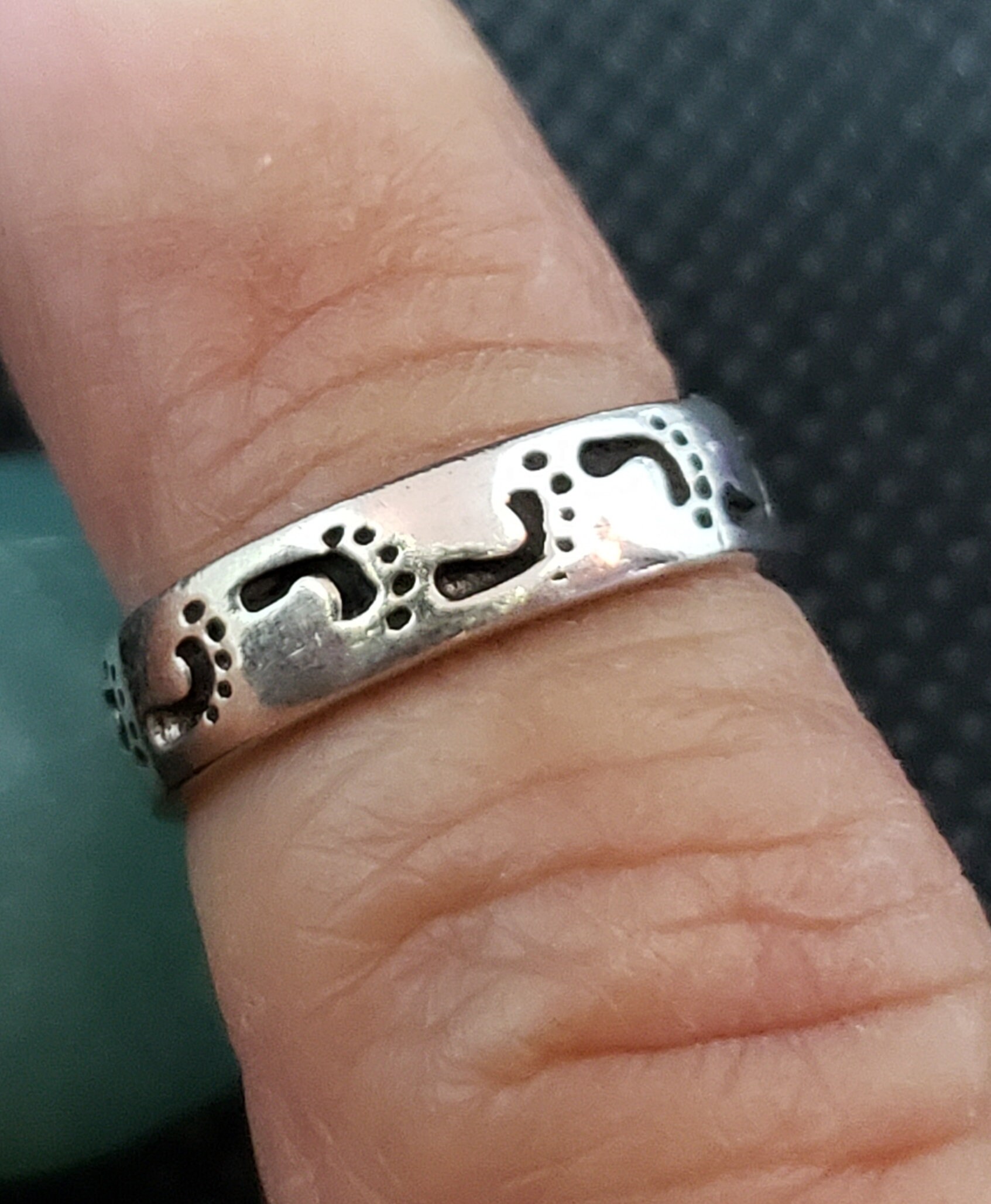 Foot Prints Thumb Ring Thumb Ring for Women Sterling Silver - Etsy